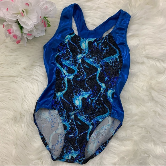 Costumes | Girls Galaxy Blue Gymnast Dance Leotard | Poshmark